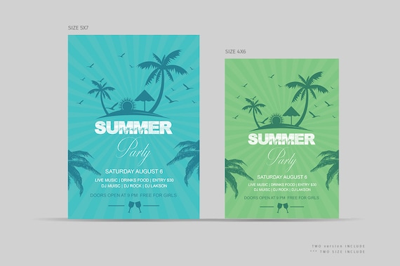 Editable Summer Flyer Template Summer Party Flyer Summer Flyer - Etsy