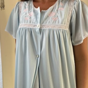 Light Baby Blue Dress & Robe Pajama Two Piece Set - Etsy