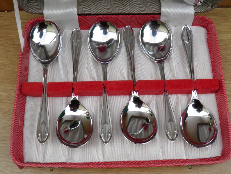 Stainless Chromium Plate Dessert Spoons & Serving Spoon in - Etsy