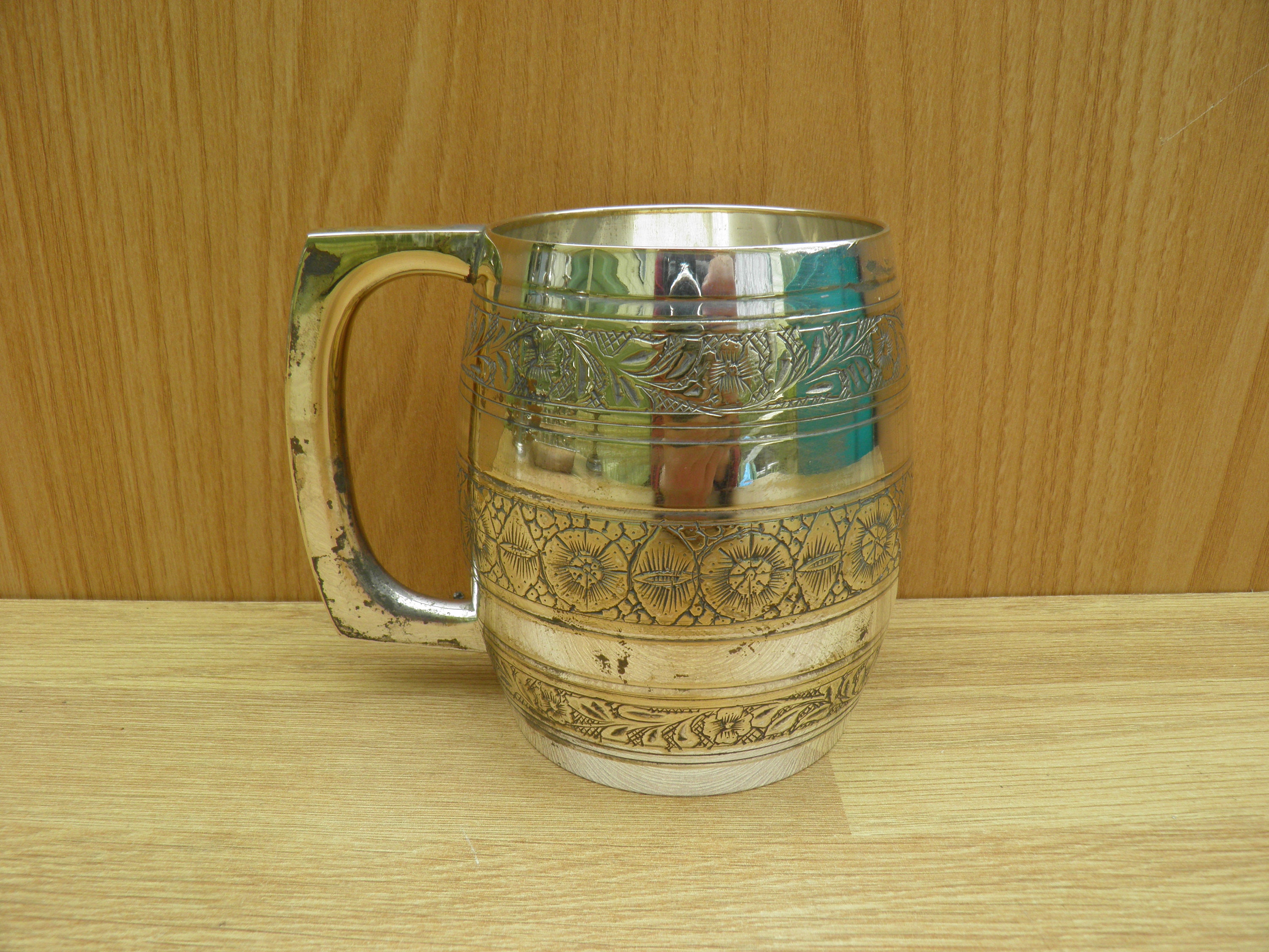 Silver Plated Tankard With Floral Decoration Hard Soldered | Etsy UK