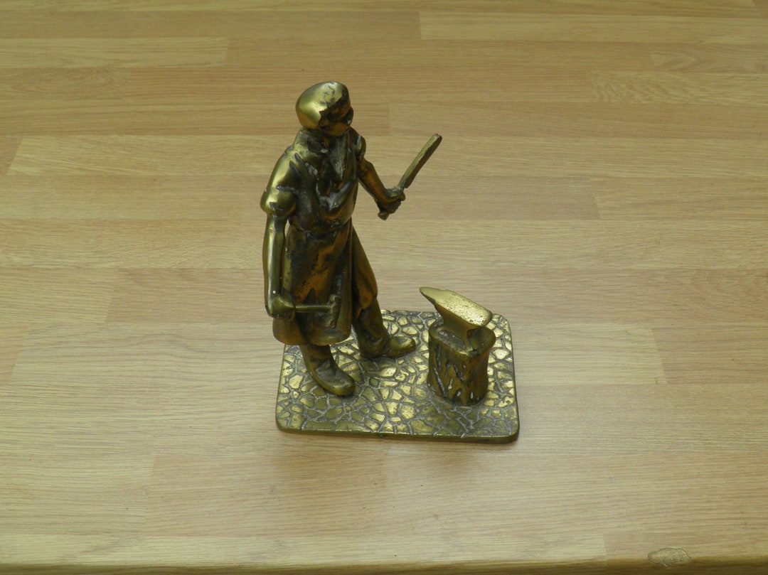 Brass Blacksmith Figure/statue - Vintage Home Decor, Ornamental ...