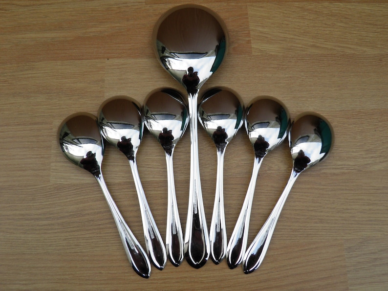 Stainless Chromium Plate Dessert Spoons & Serving Spoon in - Etsy