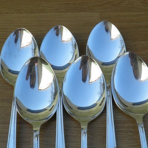 Silver Plated Dessert Spoons Made by Viners Silver Rose Pattern Boxed ...
