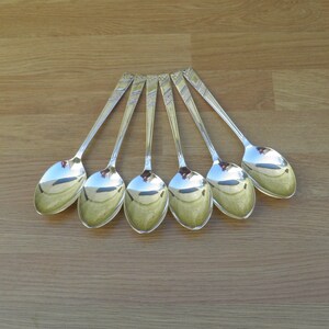 Silver Plated Dessert Spoons Made by Viners Silver Rose Pattern Boxed ...