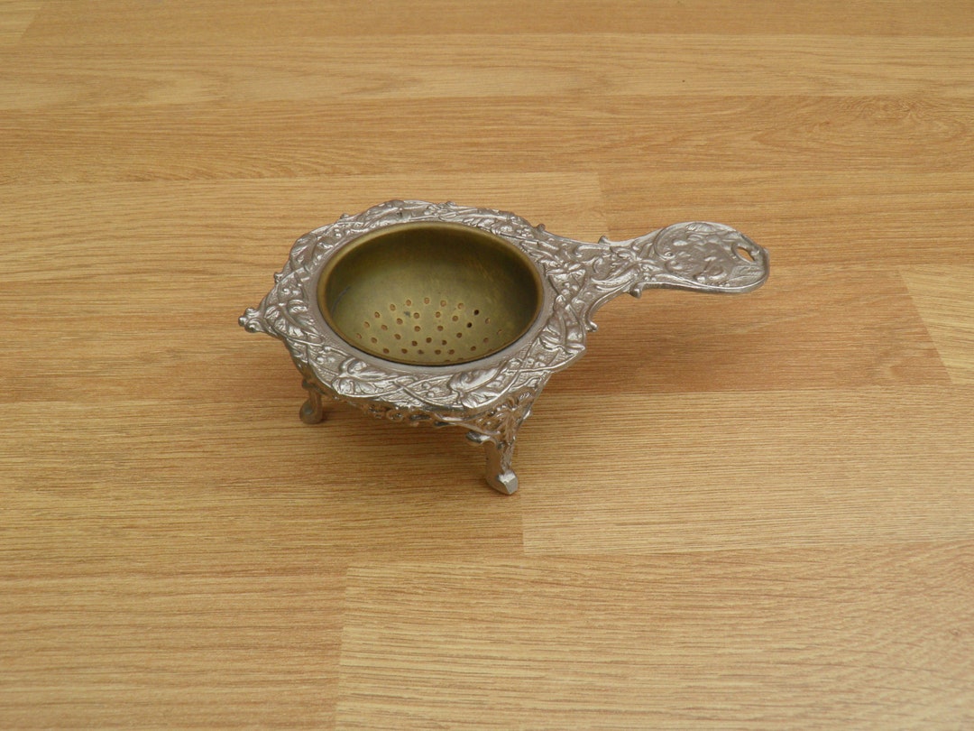 Art Deco Tea Strainer & Stand Ornate Decoration Vintage Tableware - Etsy