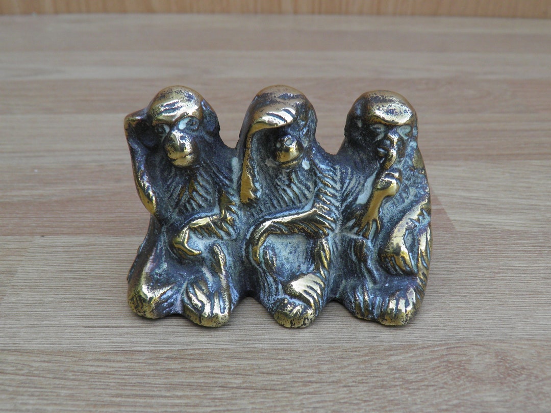 Brass Three Wise Monkeys Ornament Vintage Brassware, Decorative, Ornamental, Home Decor - Etsy