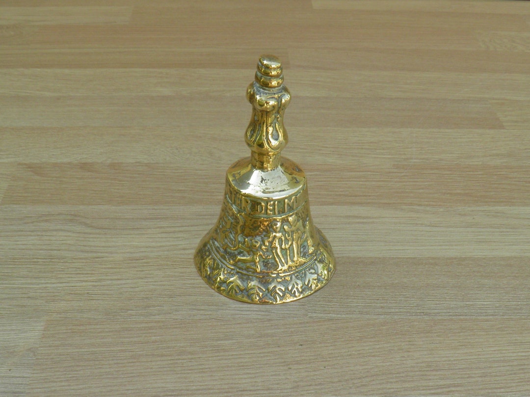 Vintage Brass Bell, Relief Decor & Inscription (no Clapper) - Etsy