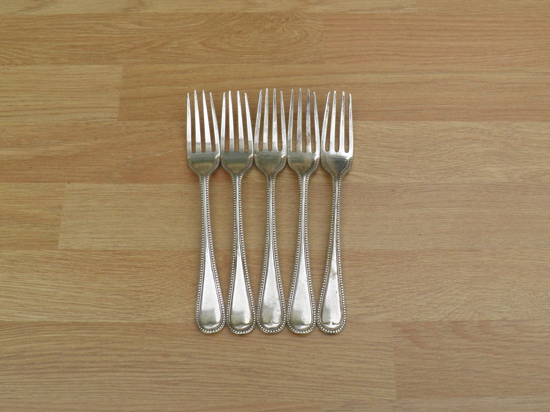 Vintage Silver Plated Table Forks - Shabby Chic Set of Five - Etsy