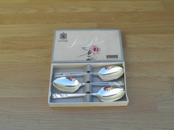 Kitchen & Dining Home & Living Set of 6 Vintage Viners Silver Rose ...