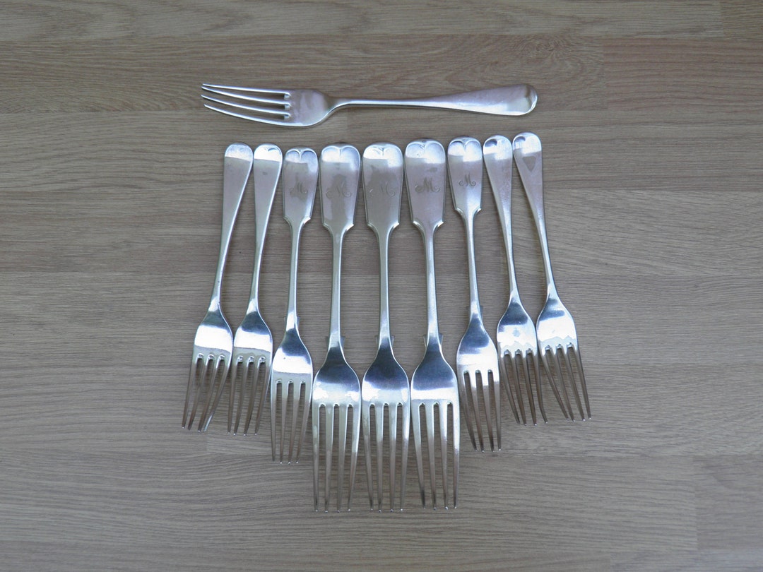 10 Mixed Martin Hall & Co Silver Plated Forks - Vintage Distressed ...