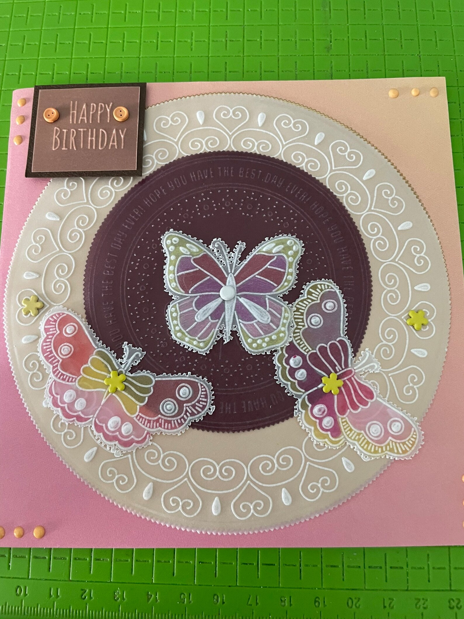 PARCHMENT Craft, Handmade Line Art Embossed Parchment BIRTHDAY Card ...