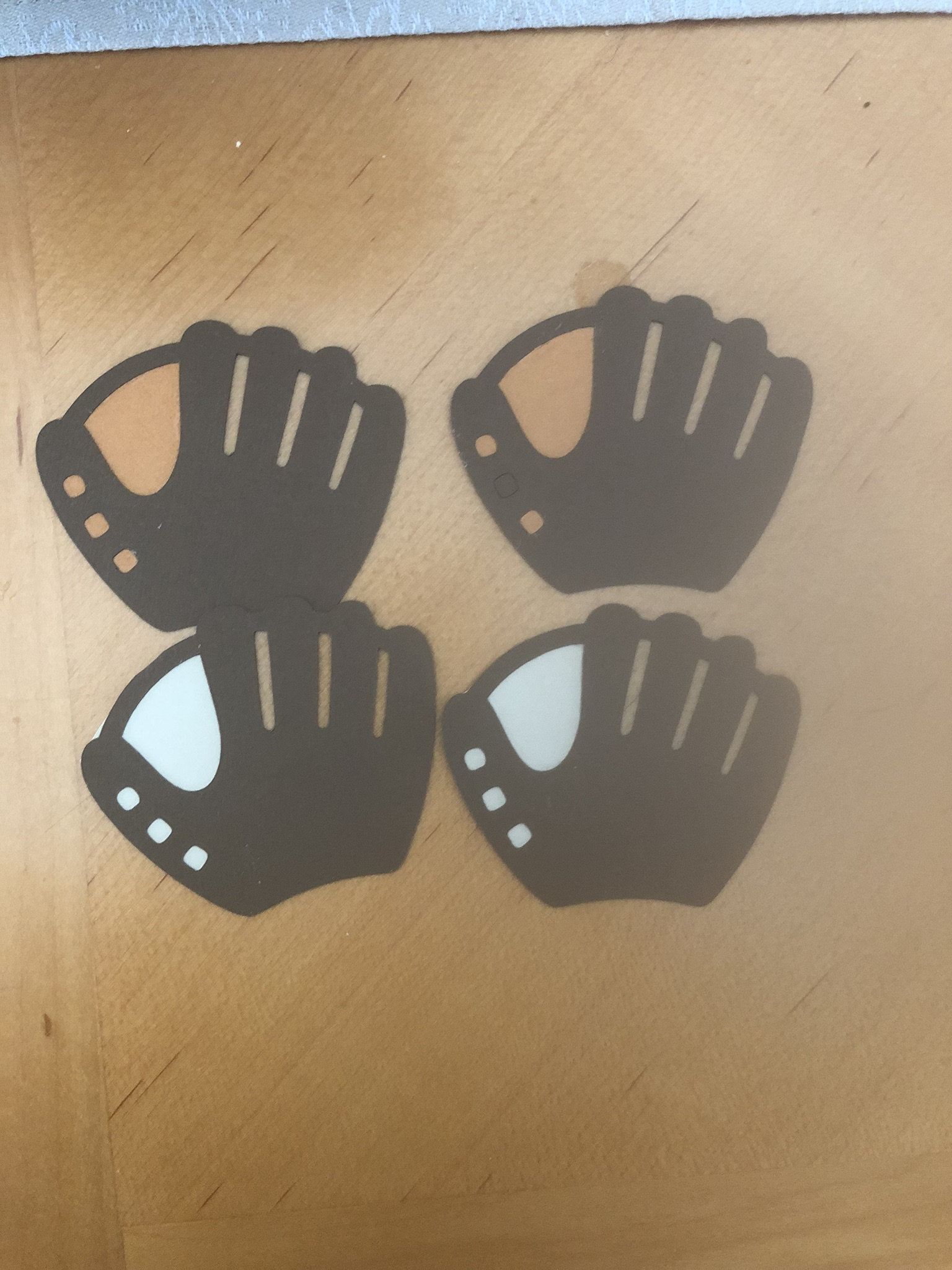 FOOTBALL, SOCCER, BASEBALL Glove or Anchor, Sets of 4 Laser Cut Sport ...