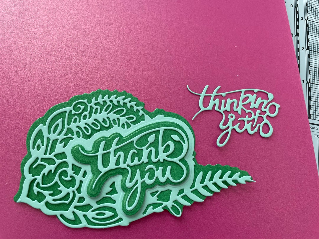 THANK YOU, THINKING of You, Die Cut and Embossed Large Sentiment ...