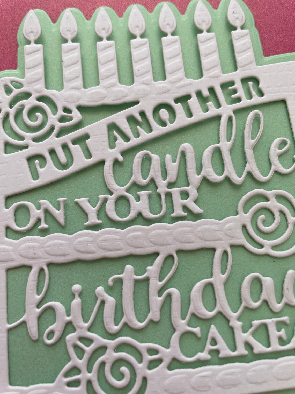 BIRTHDAY CAKE Die Cut and Embossed Large BIRTHDAY Cake With - Etsy