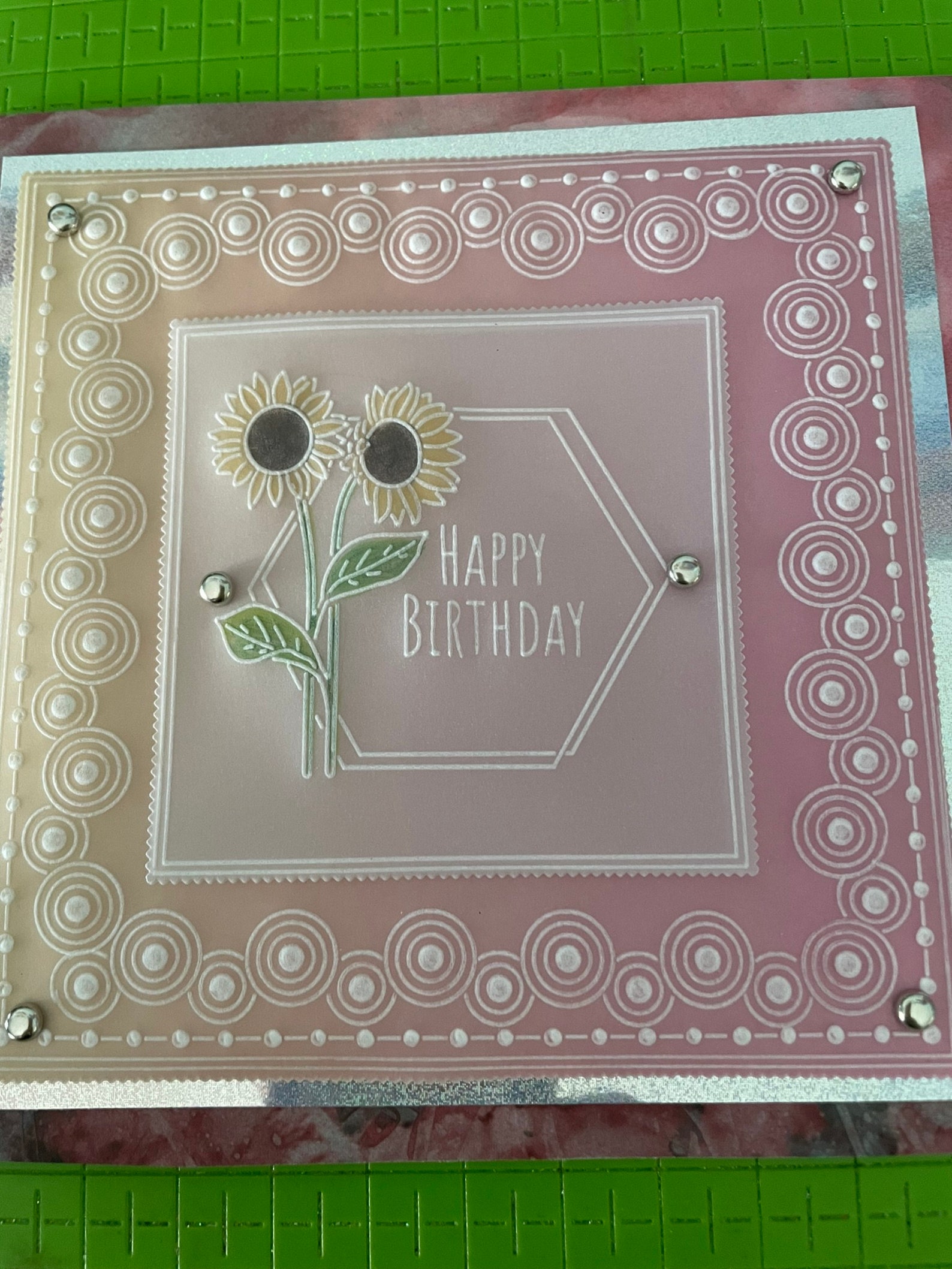 PARCHMENT Craft, Handmade Line Art Embossed Parchment BIRTHDAY Card ...