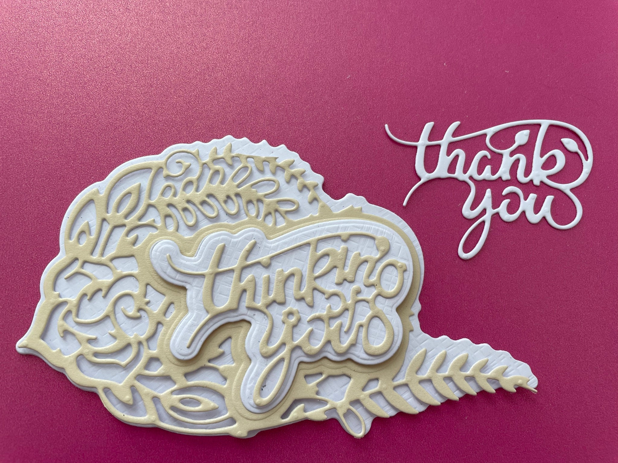 THANK YOU, THINKING of You, Die Cut and Embossed Large Sentiment ...