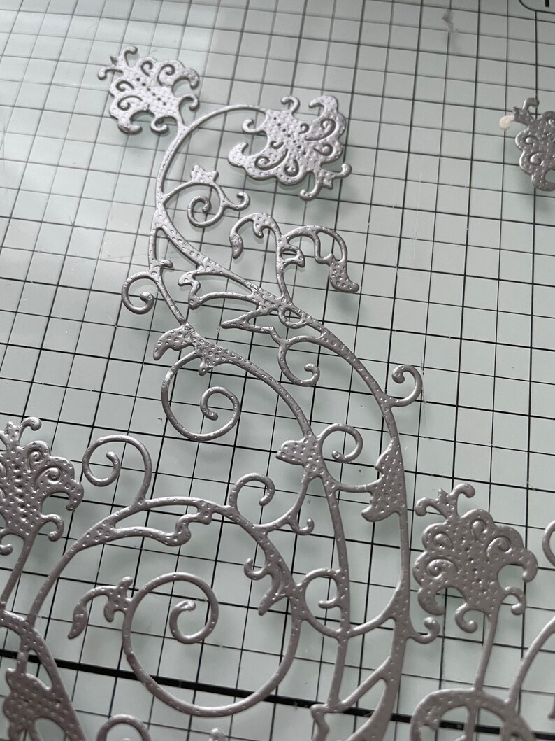 BUTTERFLY FLOURISH, Set of 3 Die Cut and Embossed BUTTERFLY Accents ...