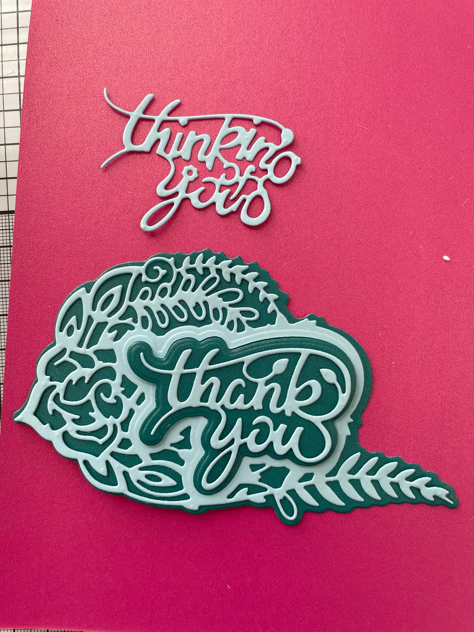 THANK YOU, THINKING of You, Die Cut and Embossed Large Sentiment ...