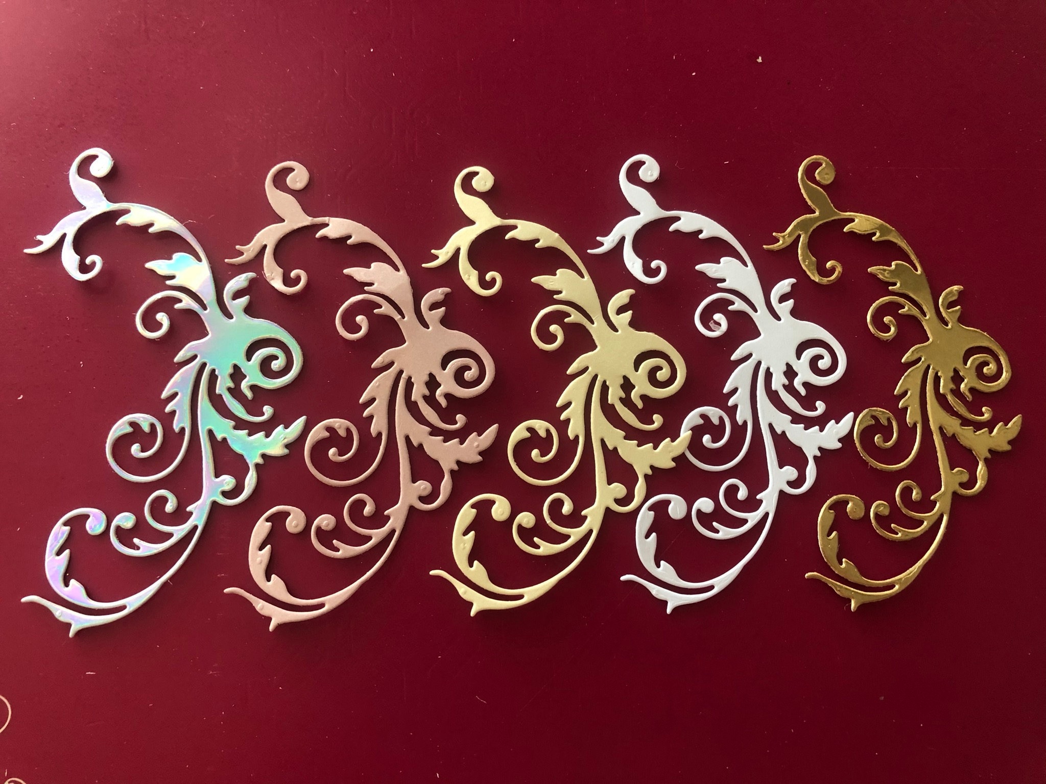 CORNER FLOURISHES, Set of 4 Die Cut and Embossed Detailed CORNER ...