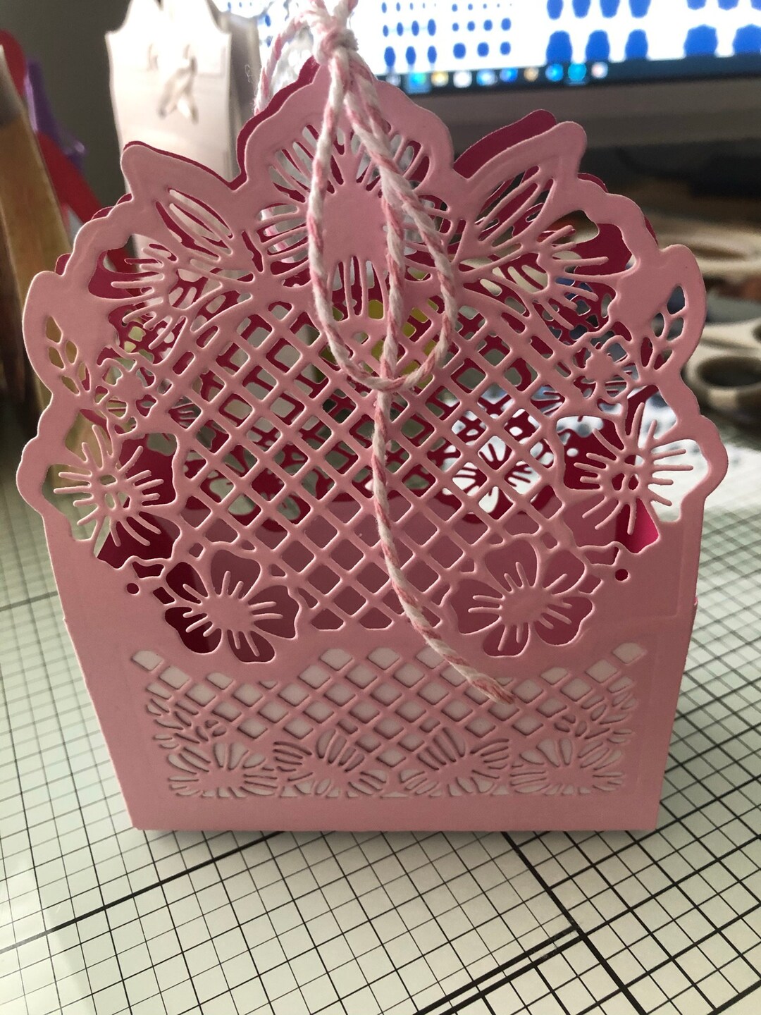 GIFT BOX, Handmade Die Cut & Embossed FLORAL Gift Box, Gift Bag, Gift ...