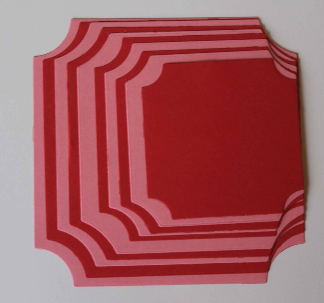 Set of 10 Die Cut Square Shapes With Inverted Corners [4 Colorways ...