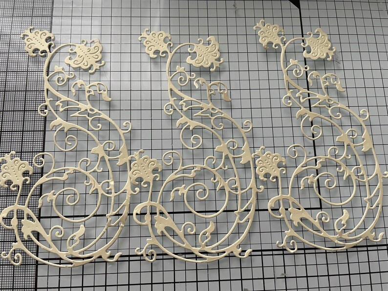 BUTTERFLY FLOURISH, Set of 3 Die Cut and Embossed BUTTERFLY Accents ...