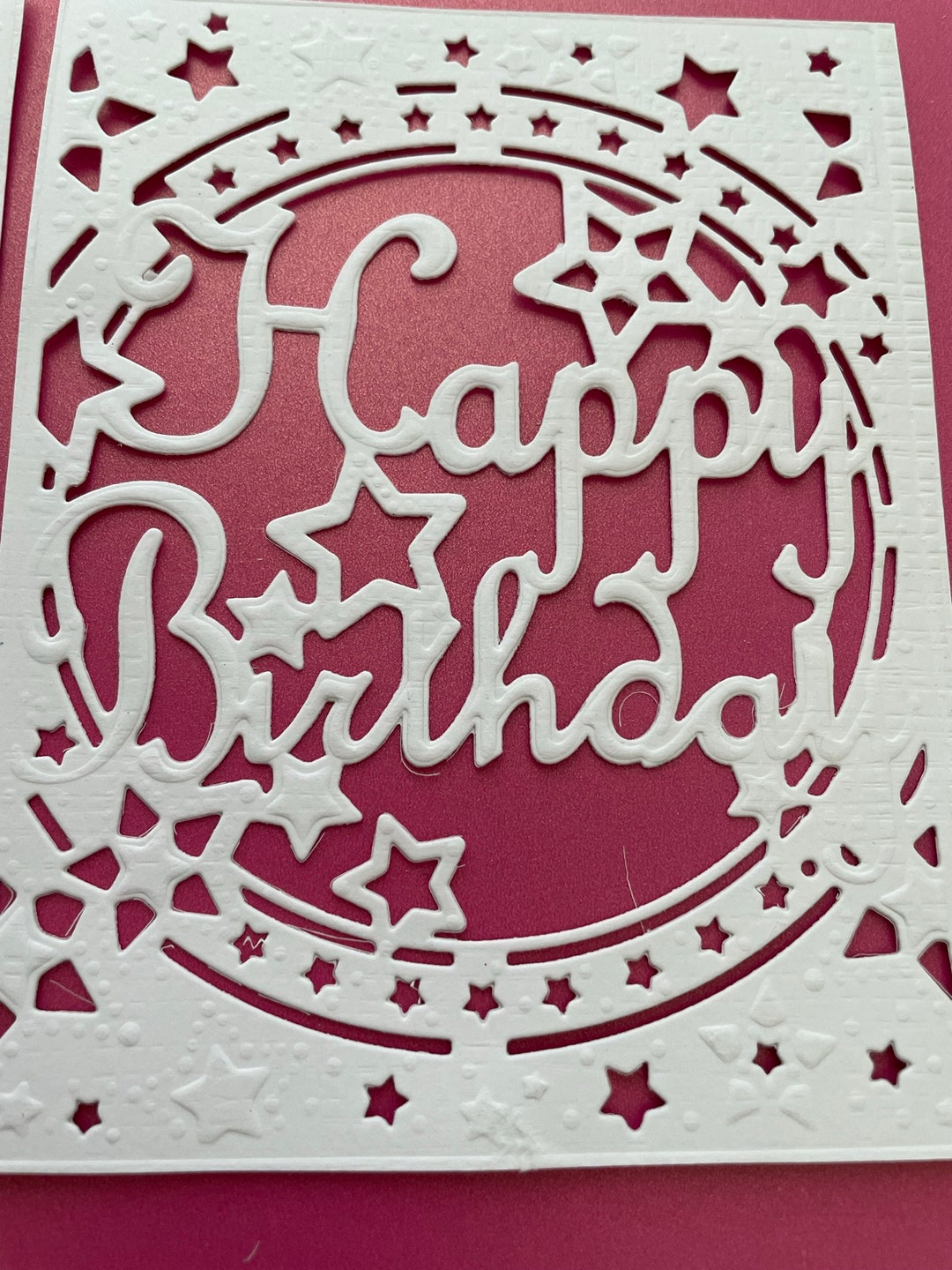 BIRTHDAY Panels, BIRTHDAY With HEARTS and Flowers, Die Cut Set of 2 ...