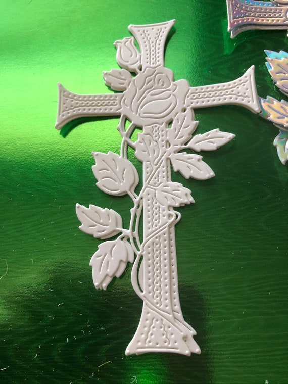 Die Cut and Embossed Ornate Detailed CROSS With ROSES and - Etsy