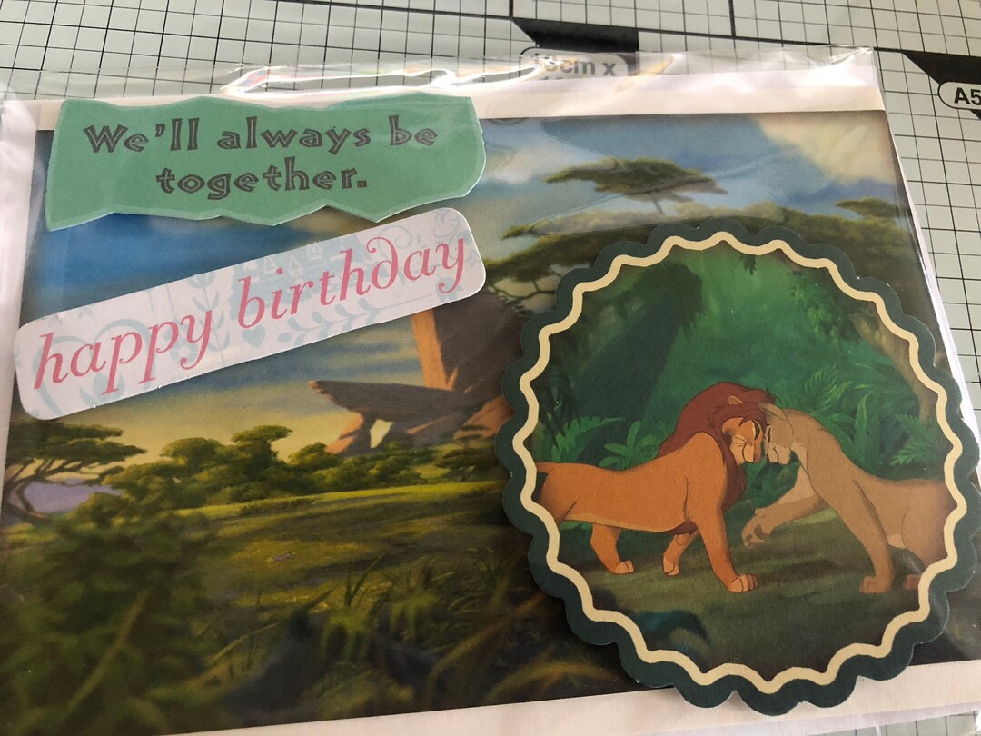 BIRTHDAY CARD, Handmade DISNEY'S Lion King, Nala and Simba in the ...