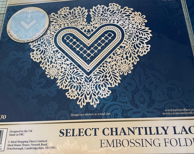 TATTERED LACE Embroidered LACE Round, Chantilly Lace, Heart or Filigree ...