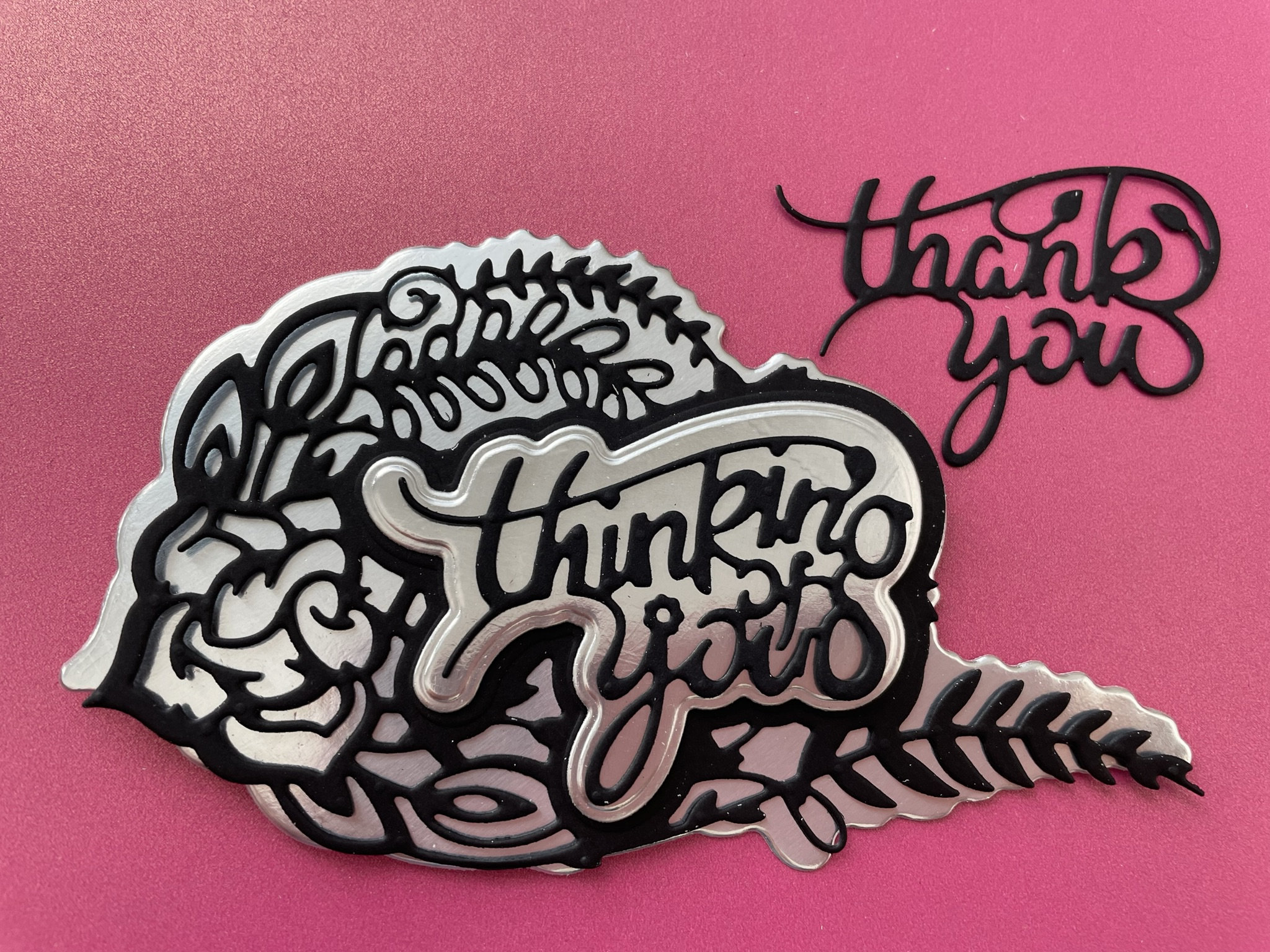 THANK YOU, THINKING of You, Die Cut and Embossed Large Sentiment ...