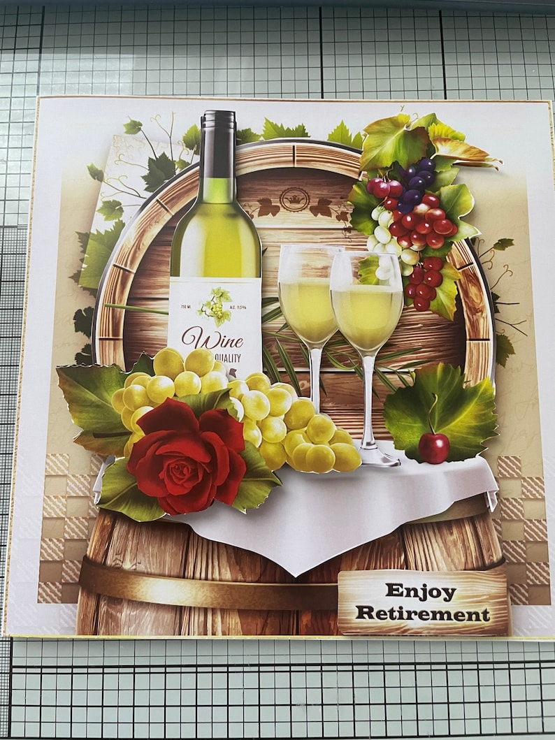 RETIREMENT LUXURY Collection Greeting Cards, Handmade 3d Share a Glass ...