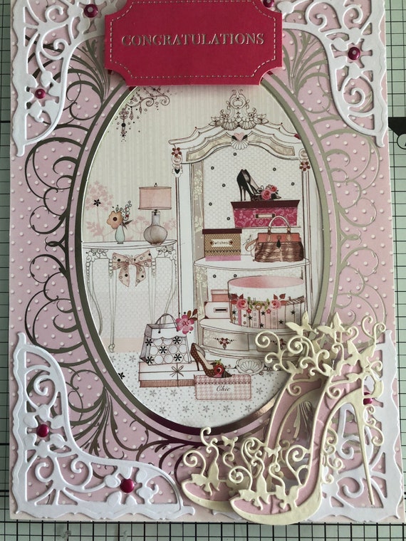 CONGRATULATIONS Handmade Silver Embossed Very Nice SHOE | Etsy