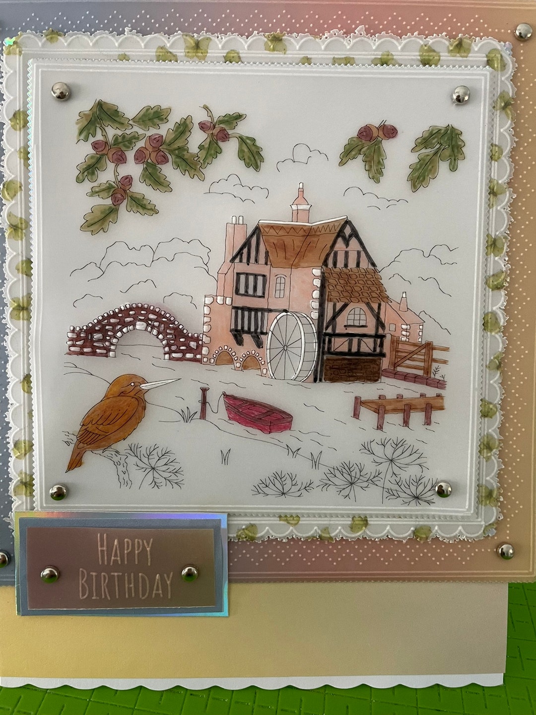BIRTHDAY Card, Handmade PARCHMENT Craft Birthday Card, Embossed ...