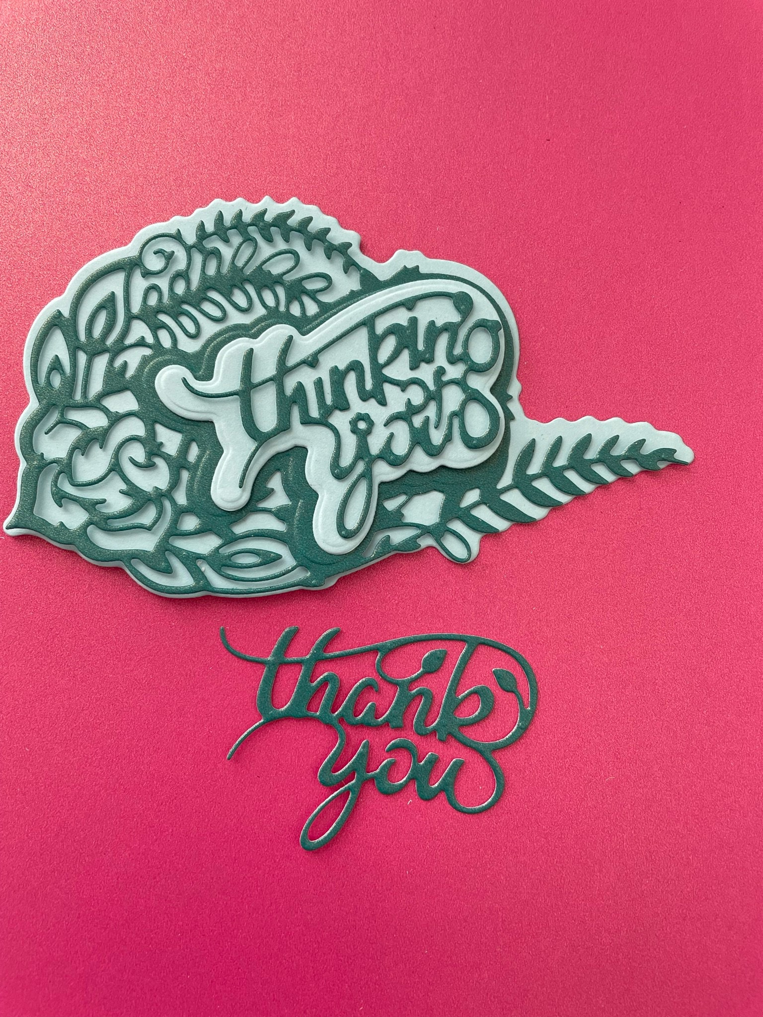 THANK YOU, THINKING of You, Die Cut and Embossed Large Sentiment ...