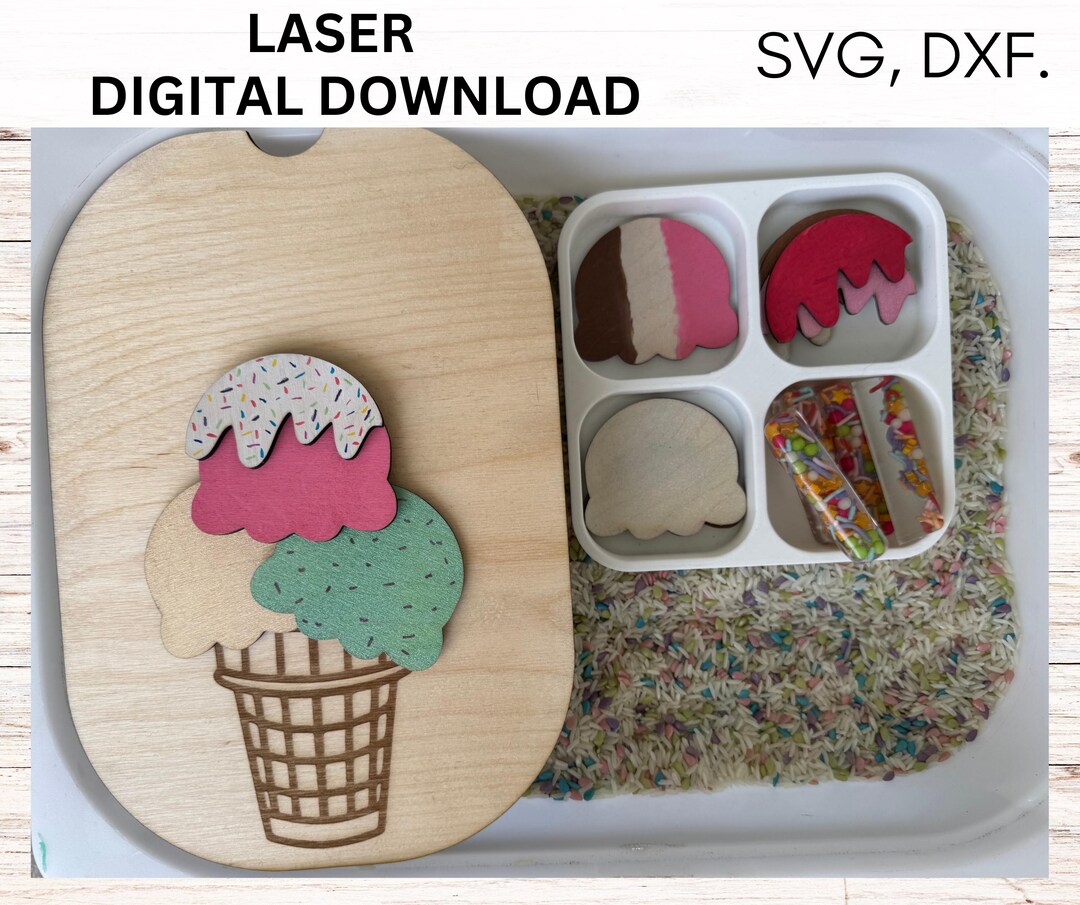 Ice Cream Flisat Insert Trofast Lid Template for IKEA Flisat Sensory ...