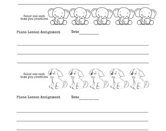 Piano Assignment Lesson Sheets - Etsy