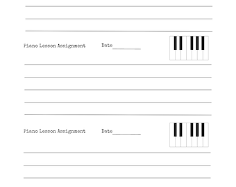 Music Assignment Sheets Piano Lessons Music Lessons Teacher Printable ...
