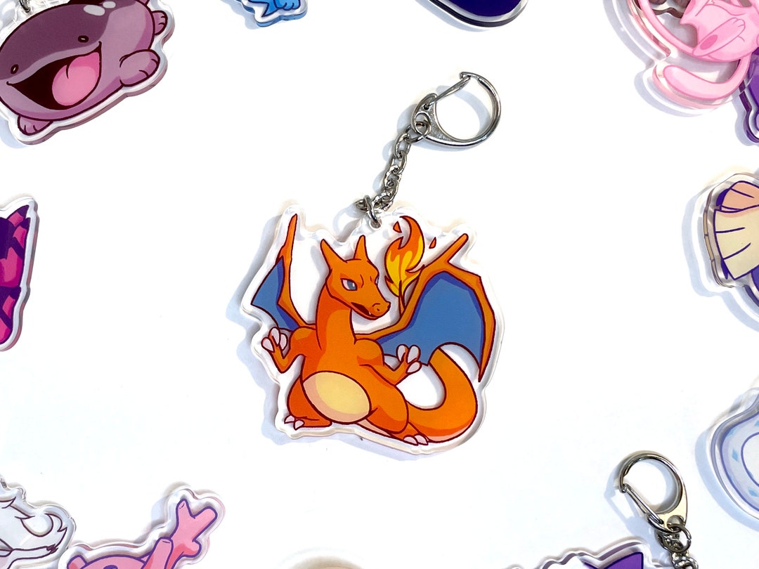 Charizard Pokemon Charm Acrylic Keychain // Pokemon Gift - Etsy