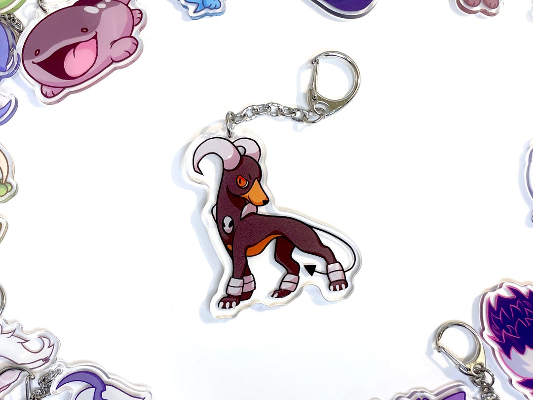 Houndoom Pokemon Charm Acrylic Keychain // Pokemon Gift - Etsy
