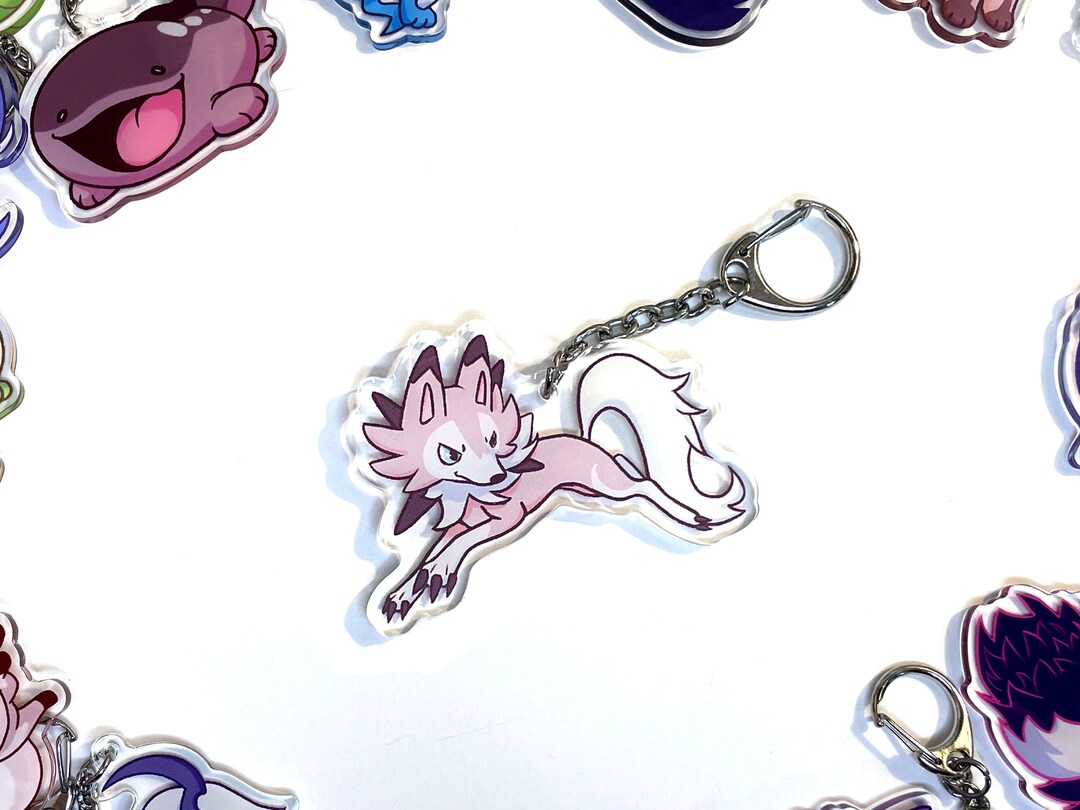 Lycanroc Pokemon Charm Acrylic Keychain // Pokemon Gift - Etsy