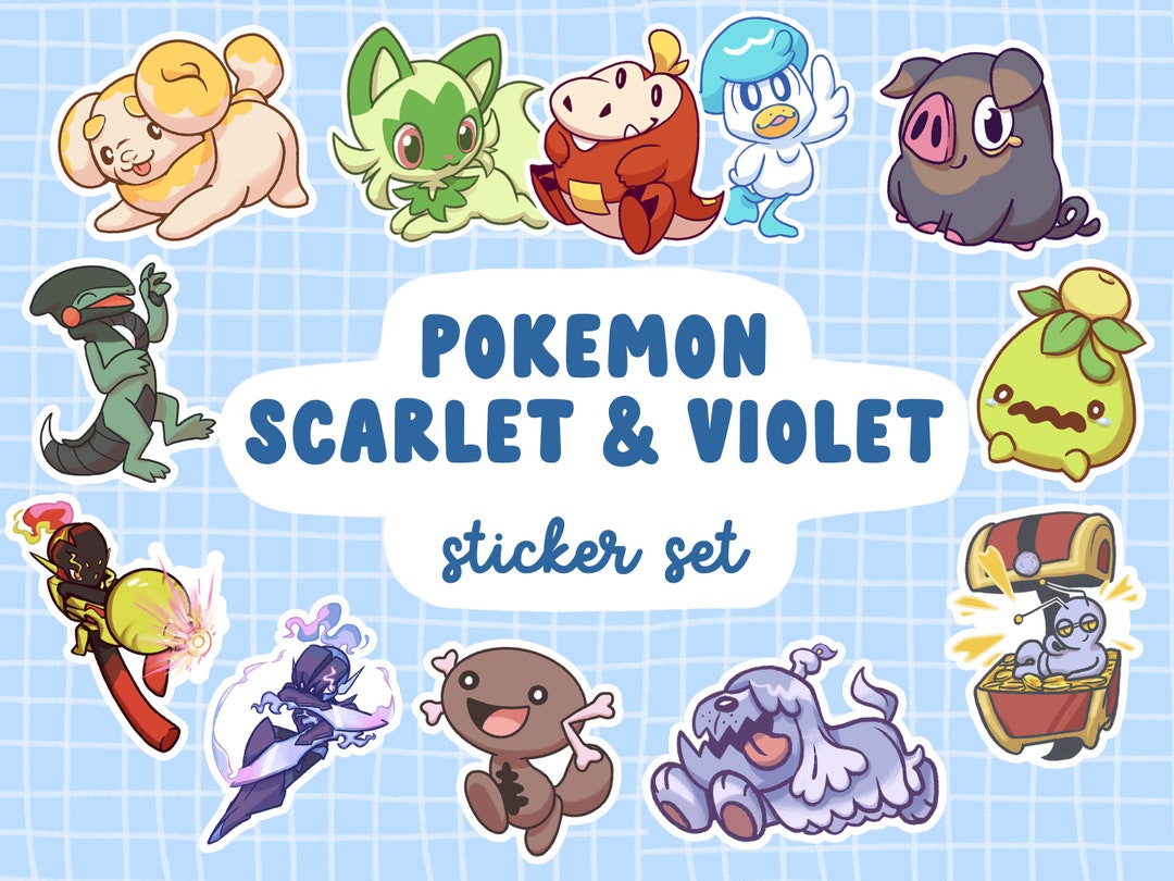 Pokemon Scarlet and Violet Sticker Set sprigatito Fuecoco - Etsy