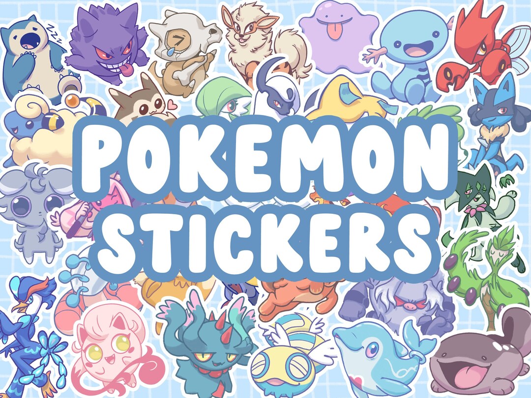 Pokemon Stickers 300 Starters, Eevee and Eeveelutions, Lucario Garchomp ...