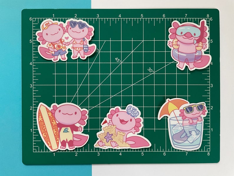 Axolotl Sticker Set / Kawaii Summer Themed Stickers for - Etsy