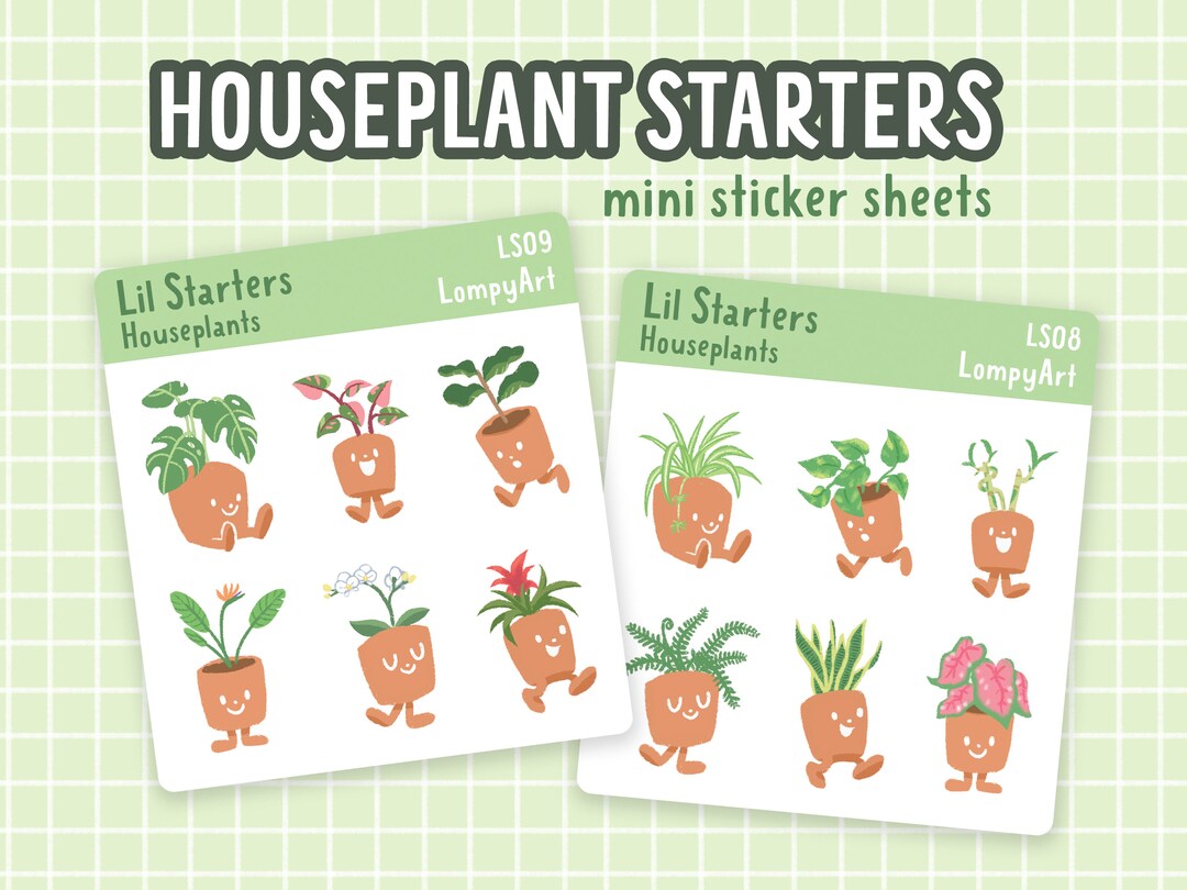 Houseplants Stickers | Lil Starters | Mini Sticker Sheet Plant Lover ...