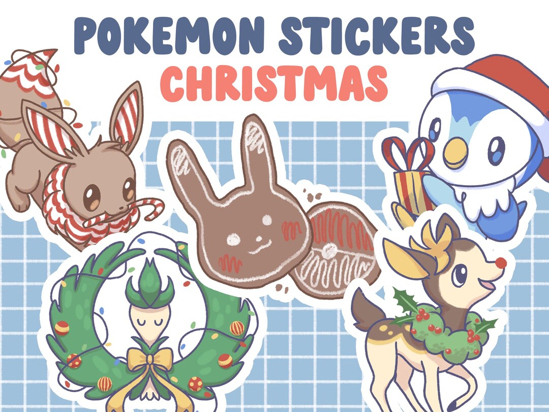 Pokemon Stickers Christmas Eevee Piplup Arboliva Deerling - Etsy