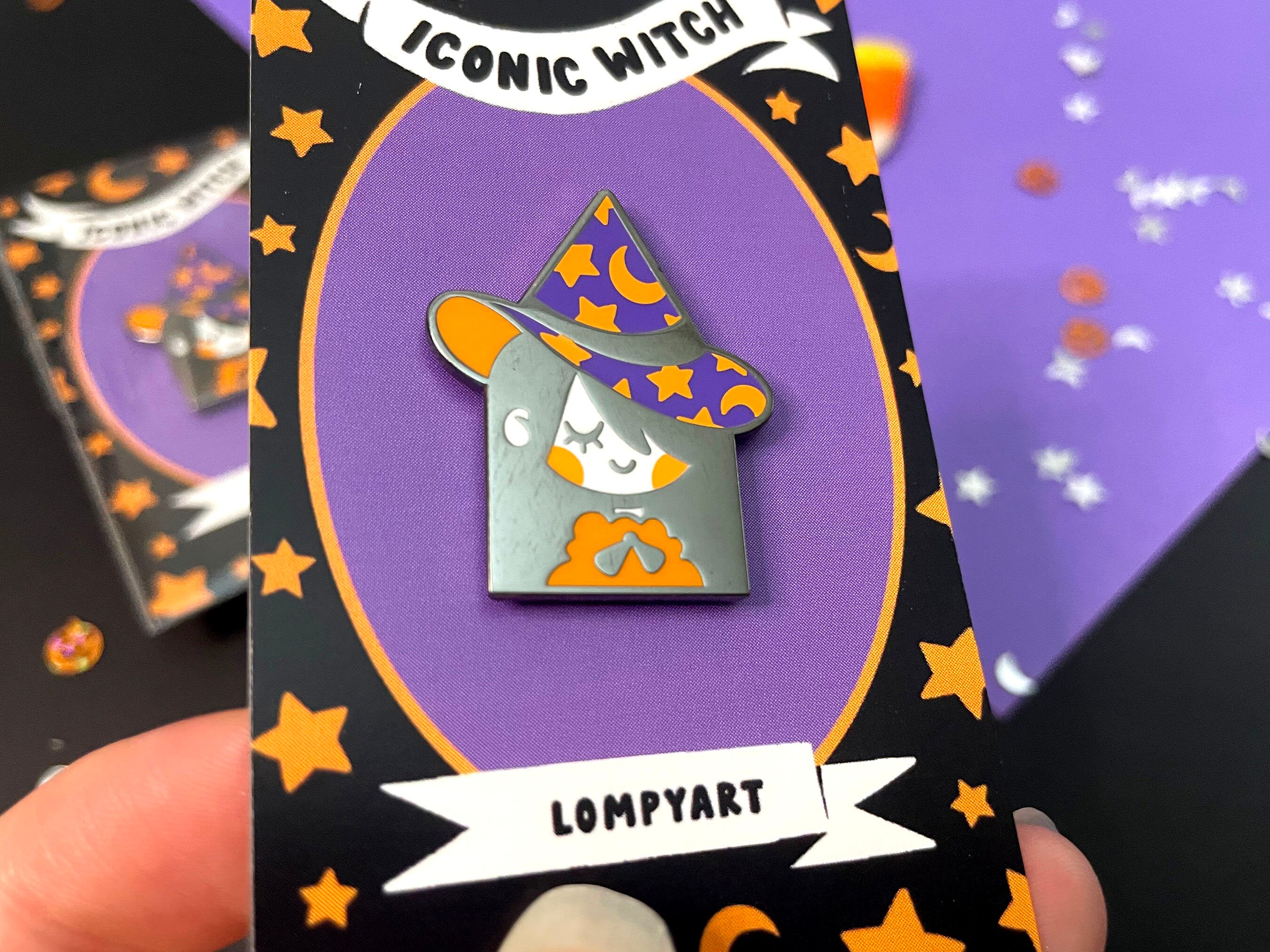 Witch Enamel Pin 1.25 In Cute Spooky Character Metal Badge - Etsy