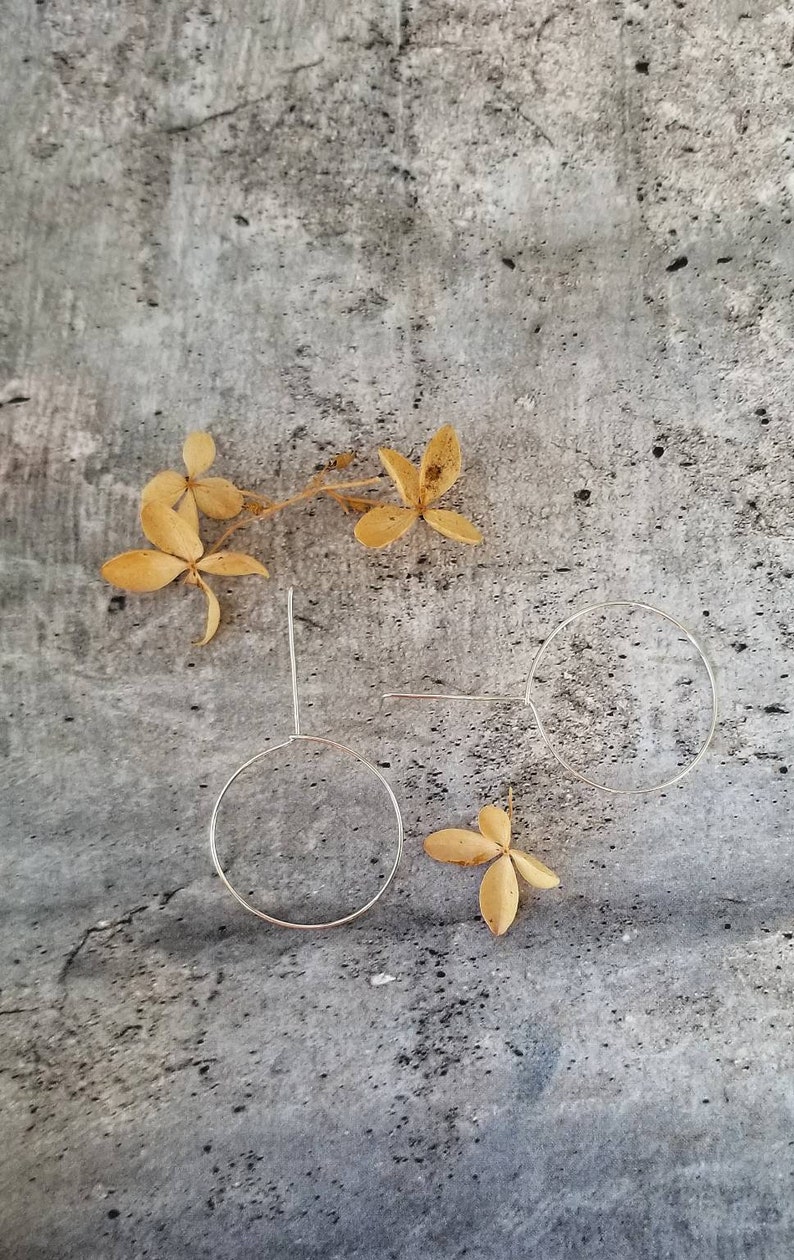LYRA// Line and Loop Earrings Dangling Hoop Earrings | Etsy