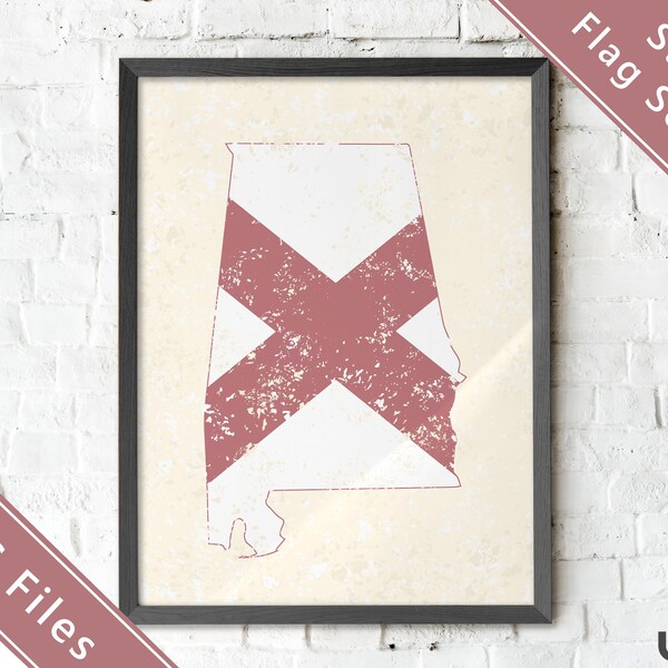 Alabama State Print - Etsy