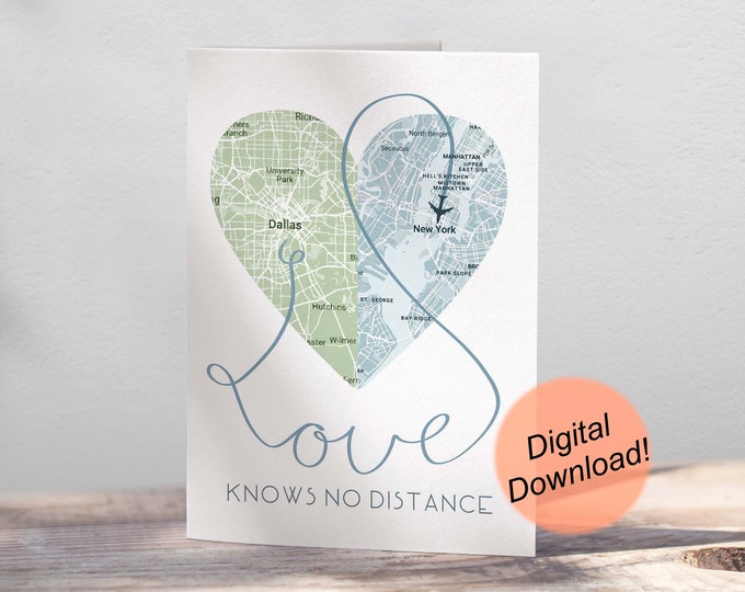 Funny Long Distance Relationship Card Long Distance Couple Card Long ...